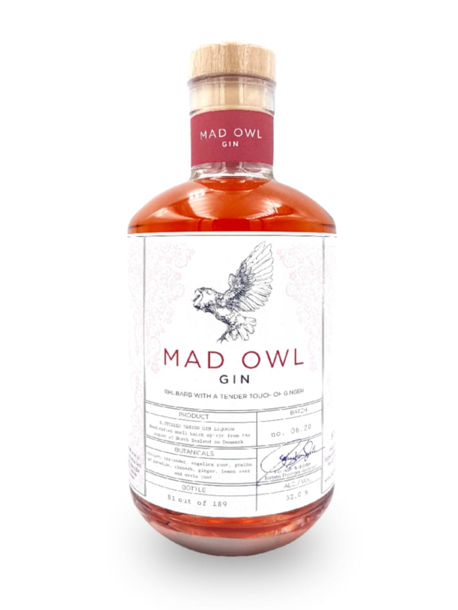 Mad Owl Gin - Rhubarb (DK) 50 CL 32% - Rasch Vin & Spiritus